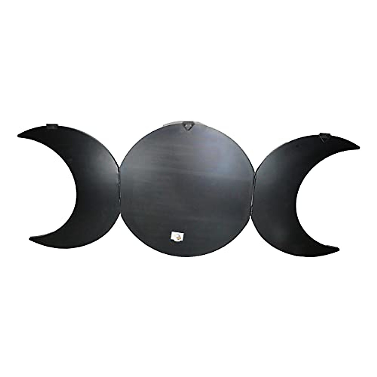Ebros Light Duty Black Wicca Sacred Triple Moon Feminine Goddess Wall Hanging Floating Foldable Hinged MDF Wood Shelf with Tiers 14" Tall 36" Wide Occult Wiccan Home Office Room Accent