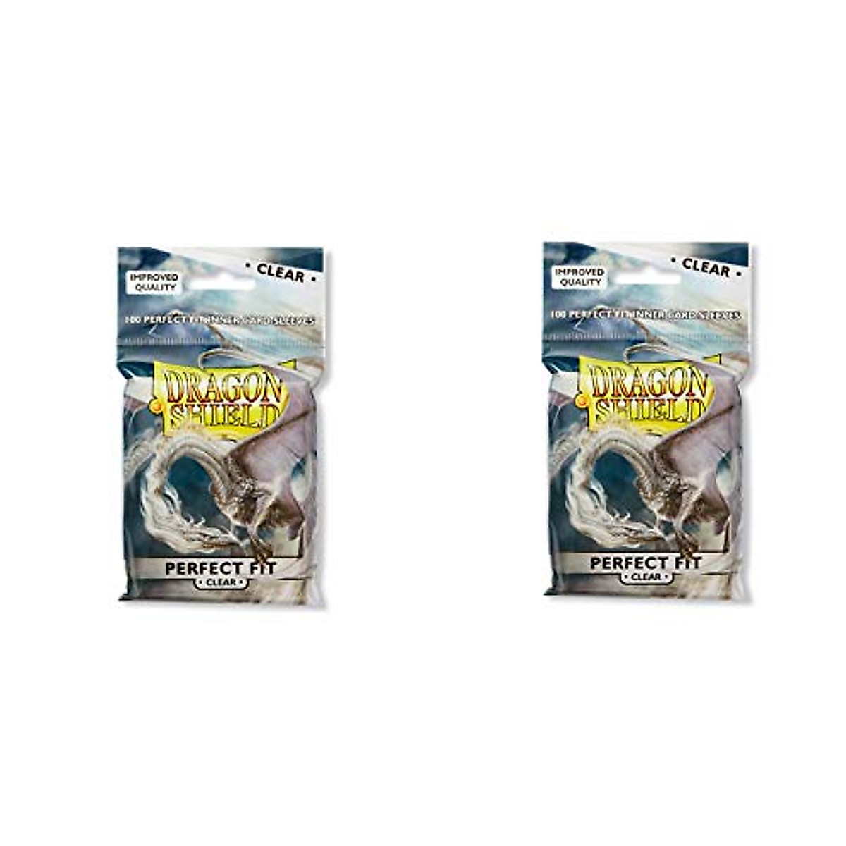 2 Packs Dragon Shield Inner Sleeve Clear Standard Size 100 ct Card Sleeves Individual Pack