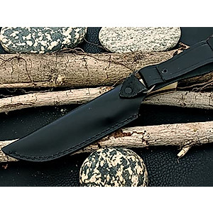 Custom Handmade Damascus Steel Hunting Knife Skinner knife Fixed Blade Knife 8 1/2'' Overall Camel Bone with Sheath BW-4145