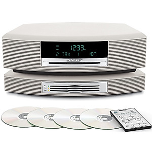 Bose Wave Music System with Multi-CD Changer -- Platinum White, Compatible with Alexa Amazon Echo (Renewed)