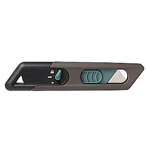 Nova Lock N Cut Self-Retracting Safety Box Cutter with 2 Blade-Depth Setting, 2-side window, Safety Knife with Standard Utility Knife Blades, Safety-Lock Design