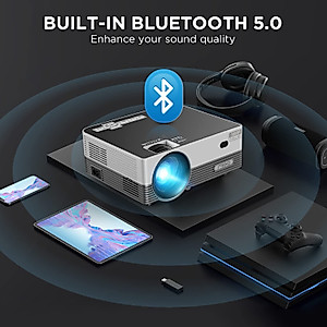 Projector with WiFi and Bluetooth, Native 1080P Movie Projector with 8500L HD, 4K & 300" Screen Supported, Mini WiFi Video Projector, Protable Projector with Carrying Bag