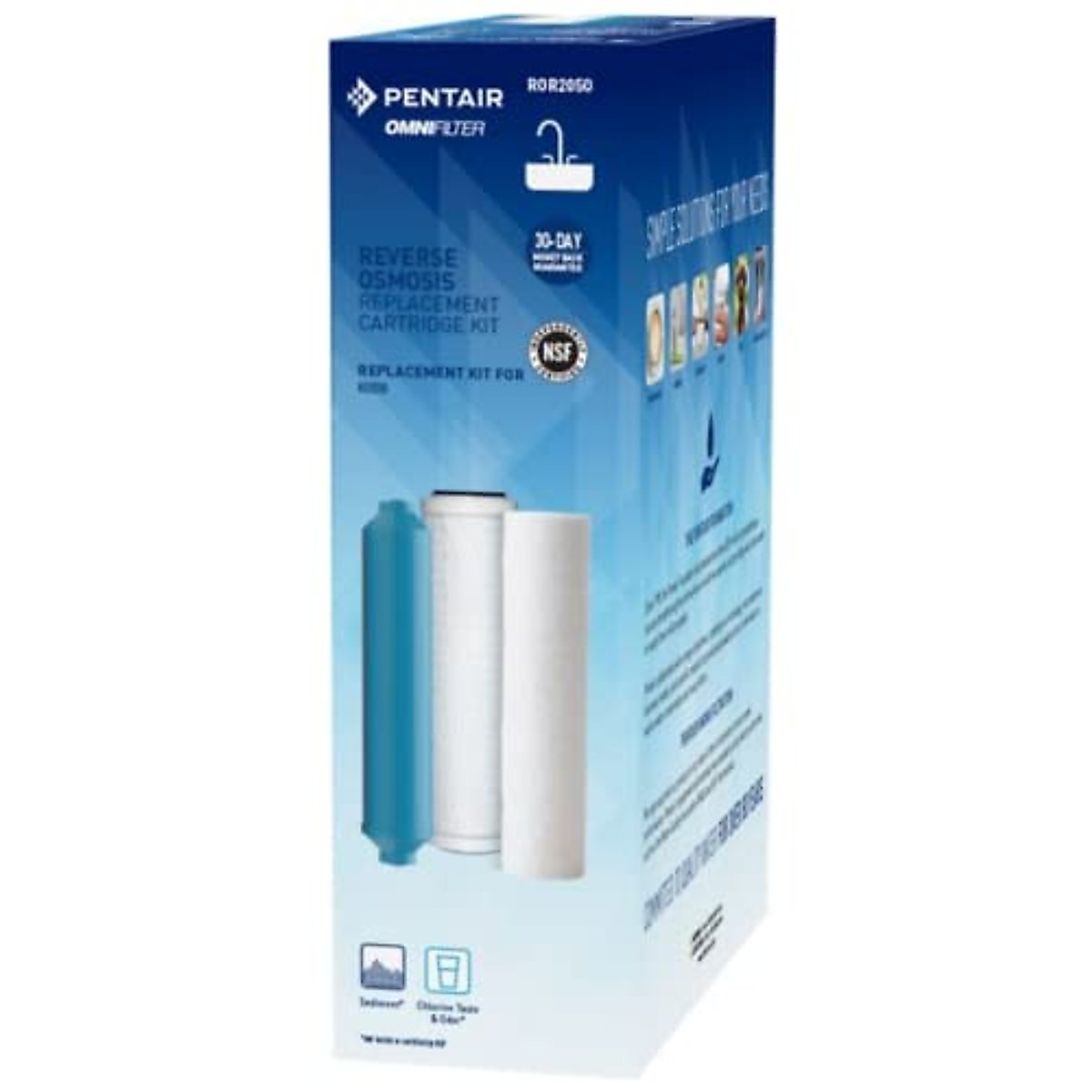Pentair OMNIFilter ROR2050 Reverse Osmosis Replacement Cartridge Kit, For Use with OMNIFilter RO2050 Premium Reverse Osmosis Water Filter System, Includes Replacement Filter Cartridges and O-Rings