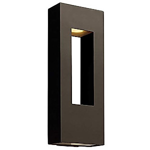 Hinkley Atlantis Collection Two Light 6.5W GU10 LED Outdoor Large Wall Mount Lantern, Bronze