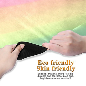 MAOBLYR Portable Folding Non-Slip Yoga Mat, 70.8 * 26 In Absorbent Exercise Sweat Fitness Pilates, Freeform Gymnastics Beach Travel Rainbow Mat