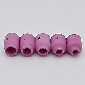 TIG Gas Lens Alumina Nozzle Ceramic Cup 53N58 4# 1/4" For SR WP- 9/20 & SR WP-17/18/26 TIG Welding Torch 10pk (Full Size 10pcs)