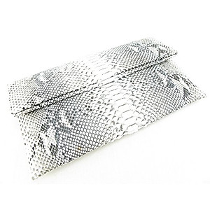 Pelgio Genuine Python Snake Skin Leather Soft Fold Clutch Bag Purse (Scale Reticulated Matte Natural)