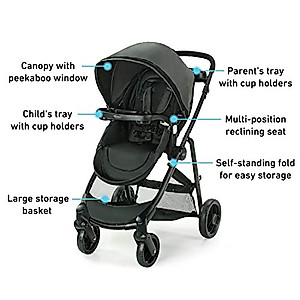 Graco, Modes Element Travel System Includes Baby Stroller with Reversible Seat Extra Storage Child Tray and SnugRide 35 Lite LX Infant Car Seat, Canter