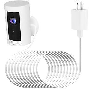 ALERTCAM Power Adapter for Ring Indoor Cam and All-New Ring Indoor Cam (2nd Gen), with 25Ft/7.5m Flat Charging Cable Continuously Charge Your Camera (NOT Compatible with Ring Stick Up Cam)