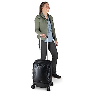 Osprey Transporter Hybrid Carry On Luggage, 4 Spinner Wheels, 22"/36L, Black