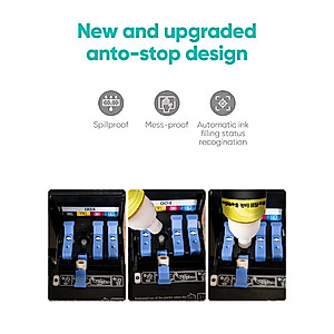 ecodot 552 Pigment Ink Refill Ink Bottle Replacement for Epson 552 Ink Used for EcoTank Photo ET-8500, ET-8550 Printer (1 Photo Black, 1 Black, 1 Cyan, 1 Magenta, 1 Yellow, 1 Grey, 6-Pack)