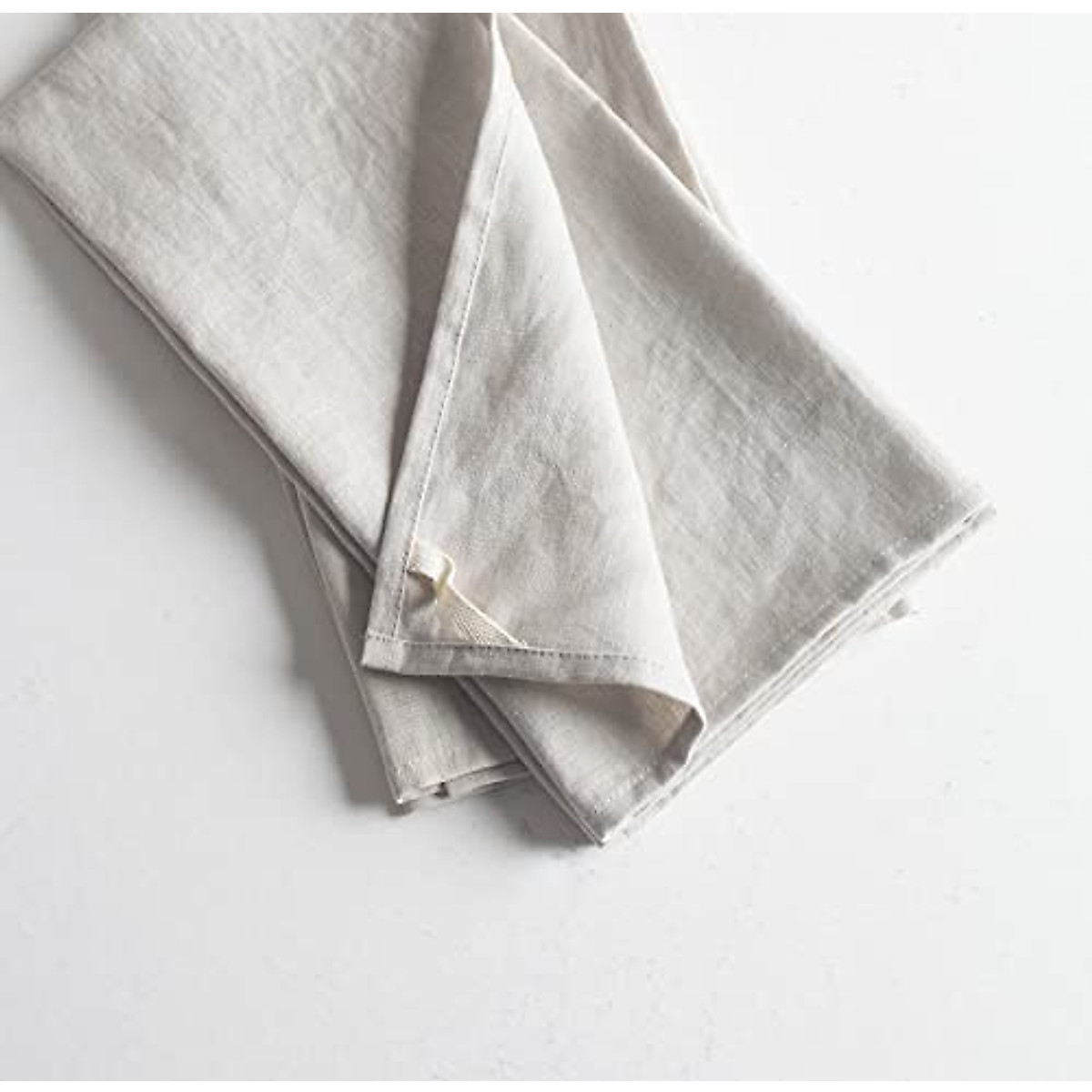 LK PureLife 100% Pure Flax Linen Kitchen Towels-20x27 Inch-Stonewashed Flax Linen-Extra Soft Quick Dry for Tea Towels Dish Towels Hand Towels-Set of 2-Natural