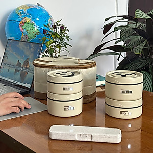 GYYGRY Lunch Box Insulated Lunch Box Stainless Steel,Leakproof,Stackable,Thermal Lunch Bag,Cutlery Set,59 Oz/1740ml,Lunch Containers Adults Women Work Camping Outdoor