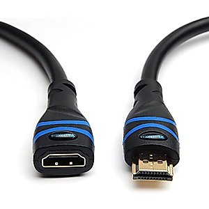 BlueRigger HDMI Extension Cable (15FT, 4K 60Hz HDMI Extender Cord, Male to Female Adapter, High Speed 18Gbps) - Compatible with Xbox, Roku, PS5/PS4, Nintendo Switch, Laptop, Google Chromecast, Wii U