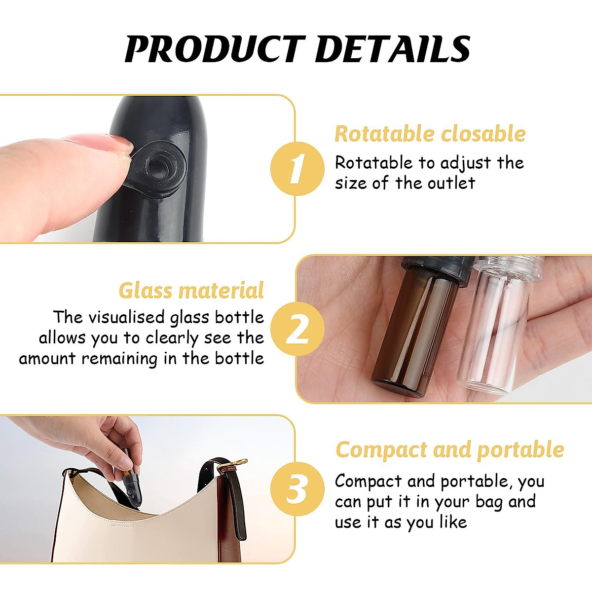 Oreutkd 4 Pack Camping Spice Containers, Portable Spice Dispenser with Knob Switch Storage Bottle, Salt and Pepper Shakers Spice Storage for Outdoor Activities Traveling Cooking (2.67" x 0.59")