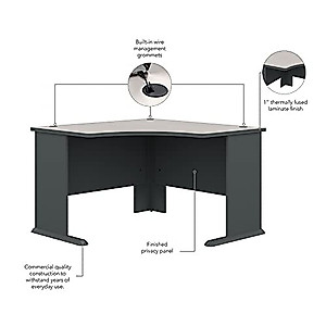 Bush Business Furniture Series A 48W Corner Desk in Slate and White Spectrum & WC8448A Series A 48W Desk in Slate and White Spectrum