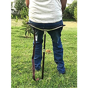 Adjustable Antique Brown Shooting Stick | Very Durable Big Size Leather Seat Folding Chairs | Polo Fishing Golf Seat Stick | Lightweight Hiking Walking Sticks