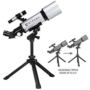 BARSKA Starwatcher 400x70mm Refractor Telescope w/ Tabletop Tripod & Carry Case