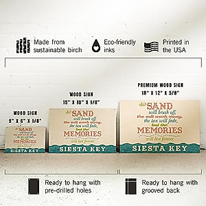Lantern Press 6x9 Inch Wood Sign, Ready to Hang Wall Decor, Siesta Key, Florida, Beach Memories Last Forever