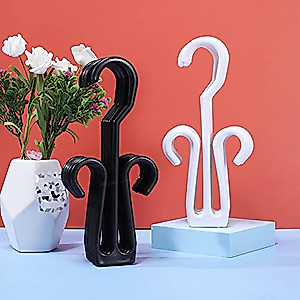 luzen 8Pcs Plastic Slippers Display Hanger Flip Flops Slippers Drying Hanging Shoe Rack Shoe Organizer with Double Hooks for Shoe store and Home Use, White