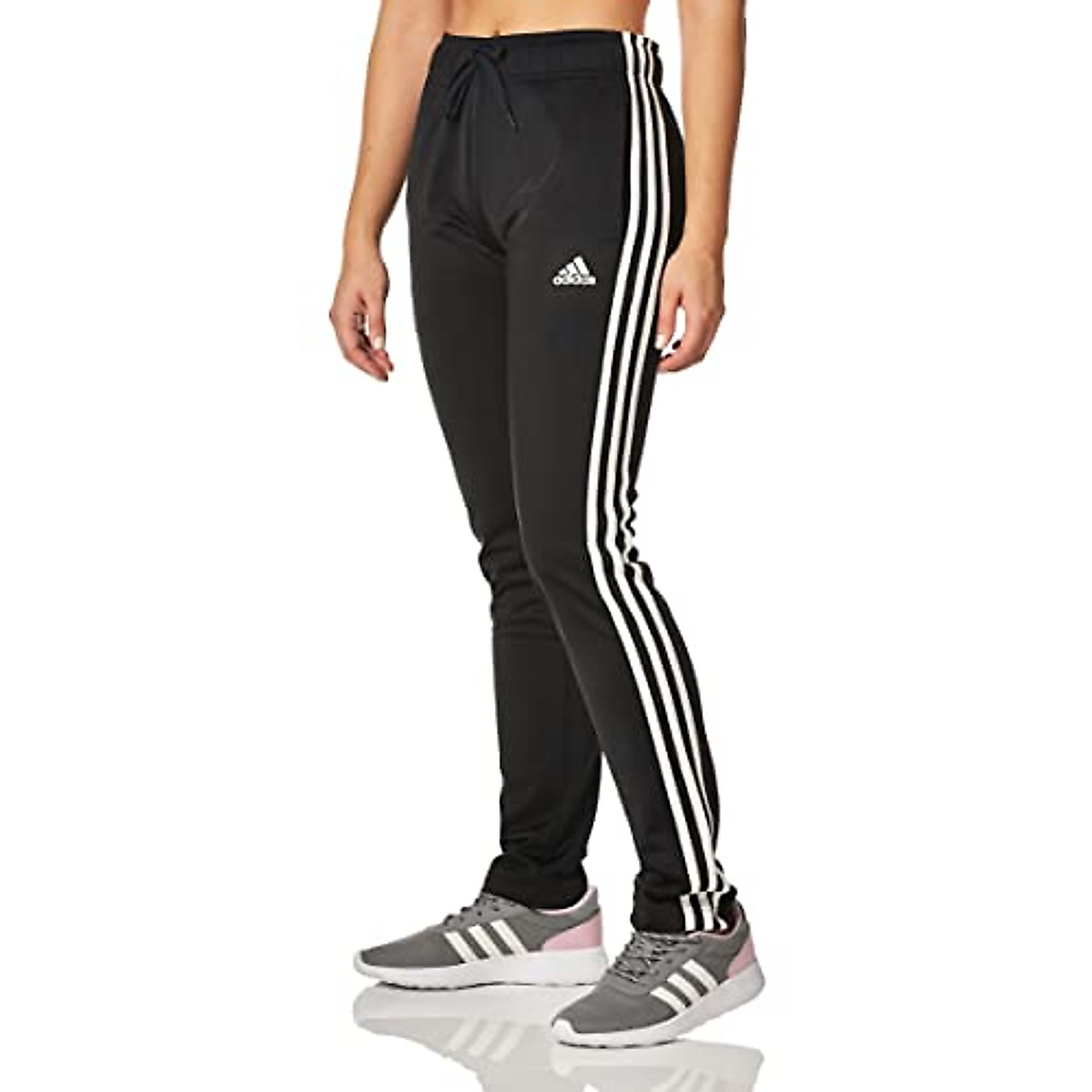 adidas Women's Warm-Up Tricot Regular 3-Stripes Track Pants, Black, X-Large