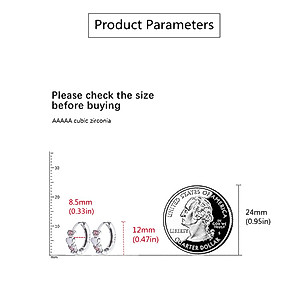 Double Love Heart Cubic Zirconia Small Hoop Earrings for Women Girls 925 Sterling Silver Hypoallergenic Pink CZ Huggie Hoops Cartilage Dainty Jewelry Gifts