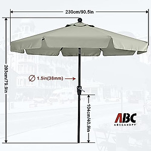 ABCCANOPY Premium Patio Umbrellas 7.5' Light Gray