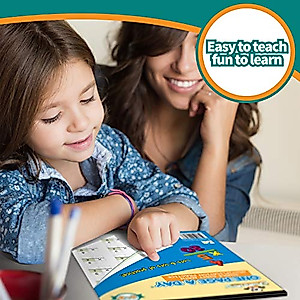 Channie’s Math Practice Combo Pack for Elementary School Students, One Page a Day Workbook and Little 9 Little Numbers Reusable Dry Erase Poster for Practicing Single Digit Multiplication Problems