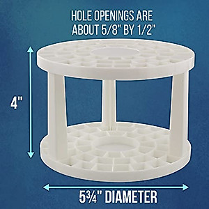 U.S. Art Supply Plastic Artist Round 50 Hole Paint Brush Holder and Organizer - Rack Holds Paintbrushes, Makeup Cosmetic Brushes, Pencils, Pens, Markers, Art Tools, Desk Stand - Students, Teachers