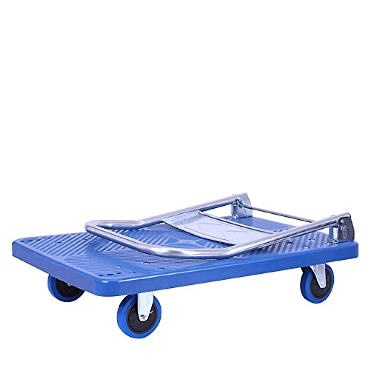 ShiningShow Foldable Hand Platform Truck with 440lb Weight Capacity and 360 Degree Swivel Wheels, Foldable Push Hand Cart for Loading and Storage