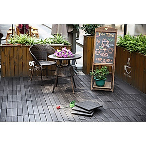 Courtyard Casual 119 Outdoor Deck Tiles, Gray, 9 Piece