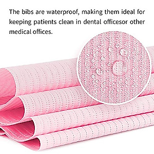 Annhua Dental Bib Polyback Towel Waterproof Patient Bibs Measuring Paper Napkins for Dental Clinic, Tattoo Piercing, Feeding, Soft and Fluid Resistant - 13'' x 18" - Pink (125)