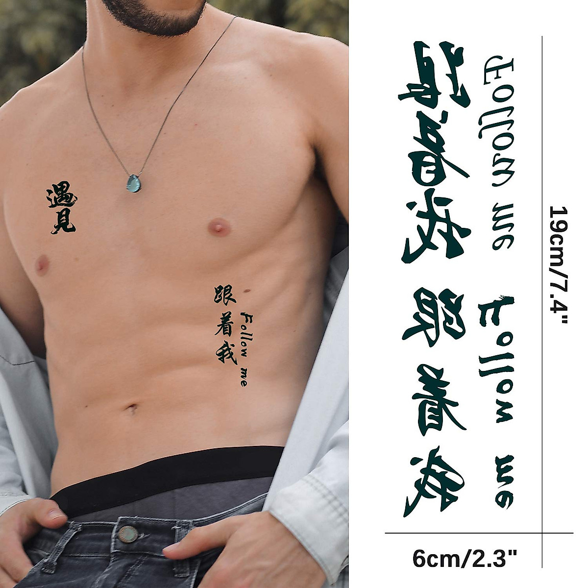 Tattoo Chinese 130+,Realistic and Elegant Temporary Tattoos of Chinese Characters, Fake Tattoo of Letters Waterproof and Long-Lasting Christmas Gift