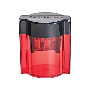 Staedtler Metal Double Hole Sharpener with Oval Tub, 512 300SBK