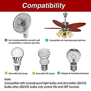 UC7078T with Reverse for Hampton Bay Ceiling Fan Remote Control with Wall Mount, Replace CHQ7078T UC7078T RR7078TR L3HMAY97FANHD L3H2003FANHD Fan-HD HD5 HD6 (Receiver not Included)