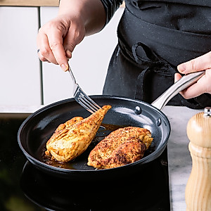 GreenPan Lima Midnight Hard Anodized Healthy Ceramic Nonstick 8" and 10" Frying Pan Skillet Set, PFAS-Free, Induction, Oven Safe, Black