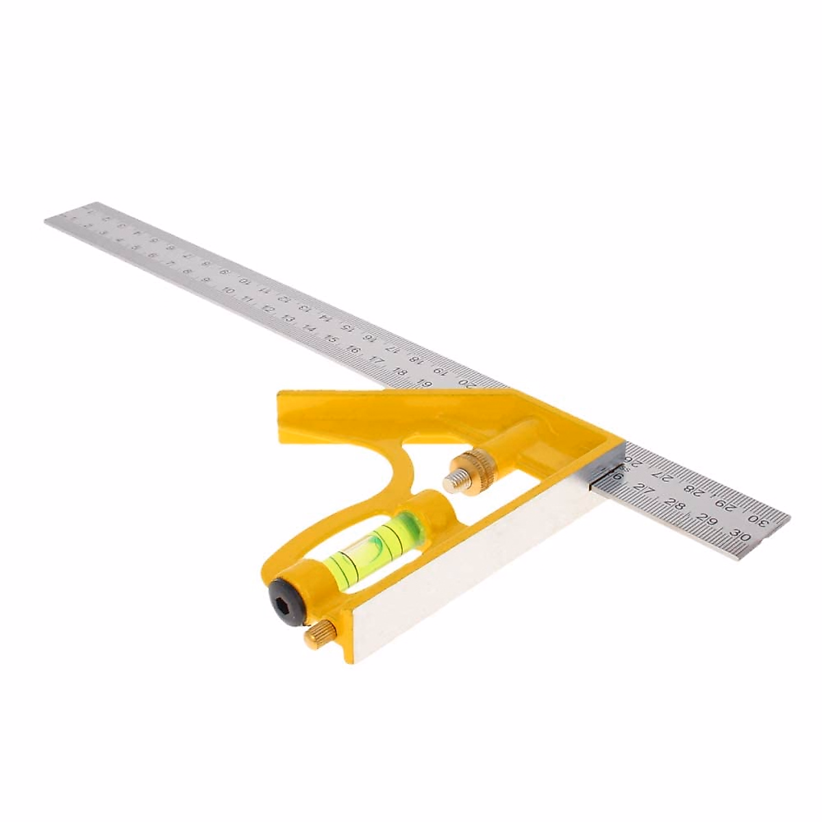 Jutagoss 300mm/12 inch Yellow Base Stainless Steel Framing Square Right Angle Ruler Thicken Try Square Ruler Tools for Carpenter Engineer 1 Pcs