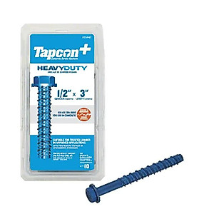Tapcon+ 1/2 in. x 3 in. Heavy Duty Screw Anchors 10CT, Blue