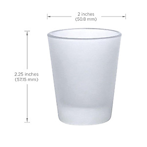 Rockin Shot Glasses Sets Clear with Heavy Base - Frosted Clear 1.5 oz Shot Glass Set of 12 All-Purpose BPA-Free Food Grade Restaurants, Café, Inn, Hotels, Bars Shot Glass (12)