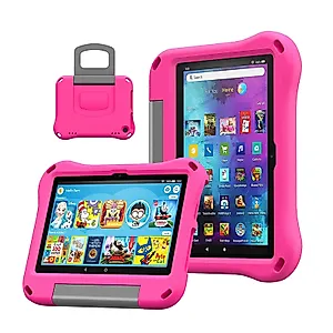 Fire HD 8 Tablet Case for Kids,Kindle Fire HD 8 Case,Amazon Fire Tablet 8 Case,DiHines Shockproof Handle Stand Kids Case Cover for Amazon Kindle Fire HD 8/8 Plus(12/10th Generation,2022/2024 Release)