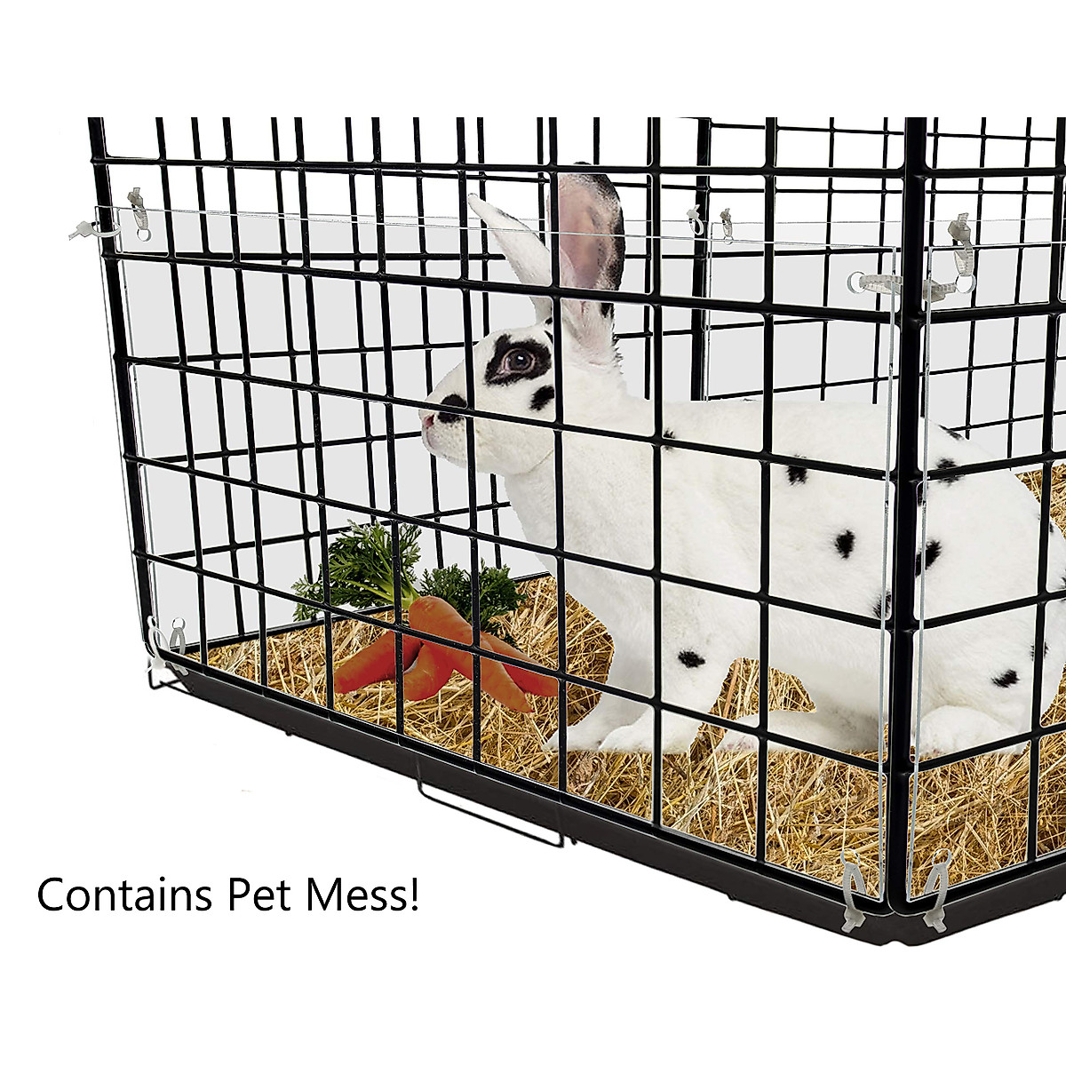 Pet Cage Liner 14" x 4.5" with Holes Zip Ties Urine Guard Pack of 8 Flexible Clear Sheet Rabbit Guinea Pig Side Lining Habitat Siding No Mess Protection Cage Edge Liners By Marketing Holders