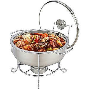 Chafing Dish Set, Stainless Steel Food Warmer with Water/Food Pans and Fuel Holders, Chafing Buffet Server Warming Tray for Kitchen Caterings Banquet Parties