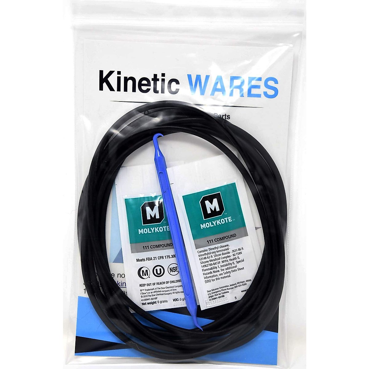 Kinetic Wares HHRING Fits GXWH40L, GNWH38S, GXWH30C, GXWH35F, GNWH38F (6 Pack) with Dow Molykote 111 O-Ring Lubricant and Scratch Free O-Ring Pick Tool
