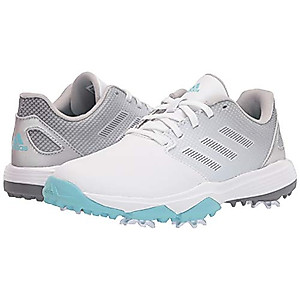 Adidas Golf Shoe, White/Grey/Hazy Sky, 2.5 US Unisex Big Kid