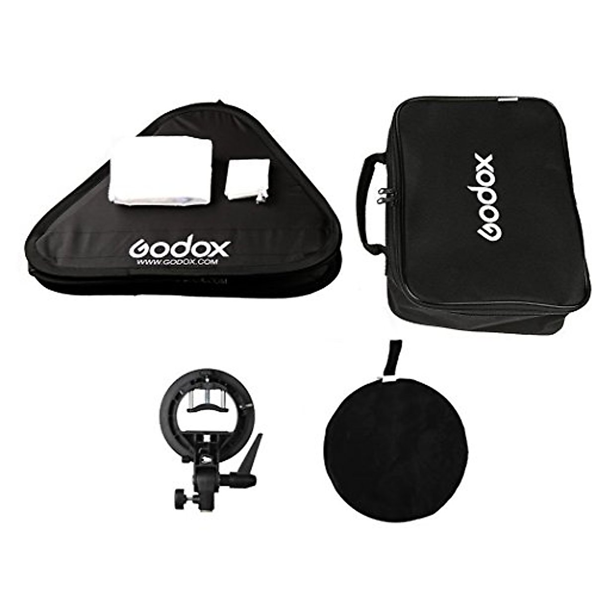 Godox 32"x 32" 80cmx80cm Foldable Universal Softbox with S-Type Speedlite Bracket for Flash Bowens Elinchrom Mount Accessories Direction Adjustable