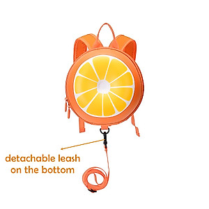 Kids happy Toddler Backpack with Leash,Child Safety Harness Backpack,Kids Backpack Harness Leash,Toddler Waterproof Backpack with Leash, Fruit Pattern,for Age 1-10 Years (Orange), 9x9x4 inch (LT010)