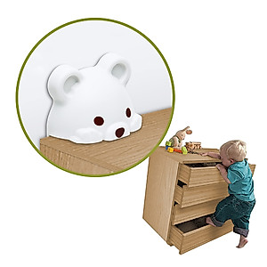 Child Safety Cabinet Locks, Cabinet Wall Anchors Protect Toddler and Pet from Falling Furniture, 2-Pack Baby Anti-Tip Furniture Anchor Straps, for Cabinets Drawers Fridge, Easy Installation（White）…