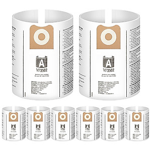 8 Pack VF3502 Vacuum Bags Compatible with Ridgid 12 to 16 Gallon Wet Dry Vacuums, High Efficiency Replacement Filter Bags for Model WD1950 WD1956 WD1850 WD1851 RV2400HF WD1450 WD1680 WD1270