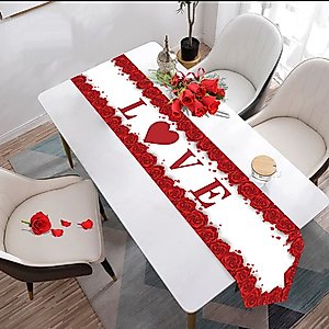 Crazy Man Valentine's Day Red Heart Table Runner & Covers