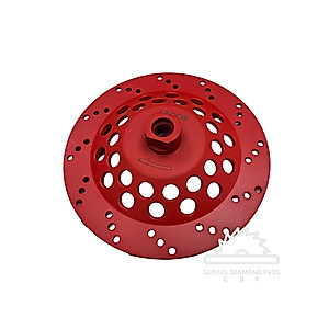 7” Diamond Grinding Cup Wheel for Concrete, Masonry, Epoxy & Paint Removal 5/8-11” Arbor Threaded Grit #18-20